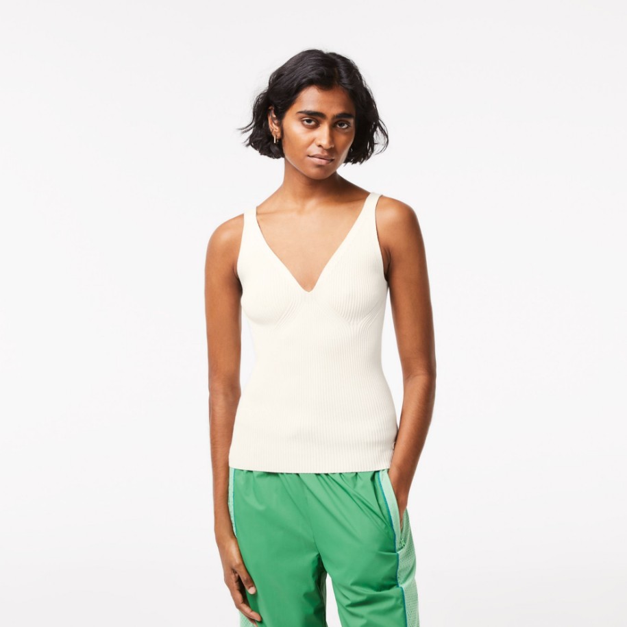 Γυναικείο Lacoste Ribbed Knit Tank Top χωρις Ραφές | Lacoste Greece ...