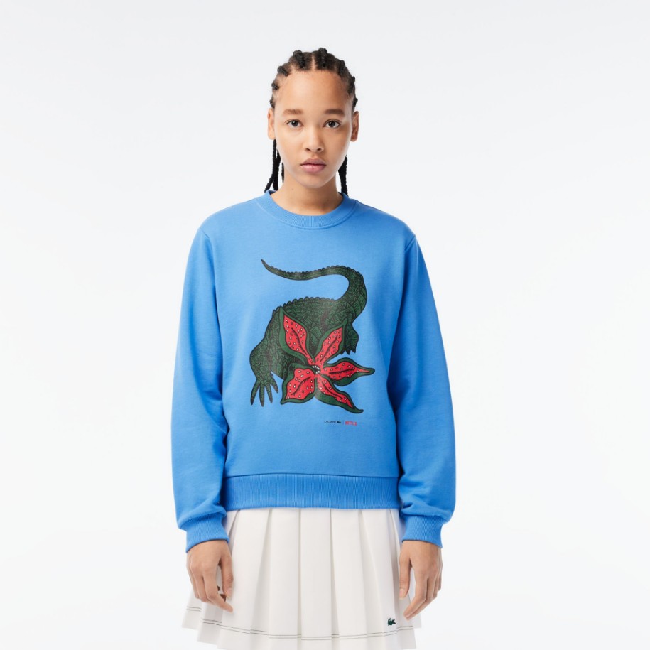 Γυναικείο Lacoste x Netflix Fleece Φούτερ Loose Fit Stranger Things ...