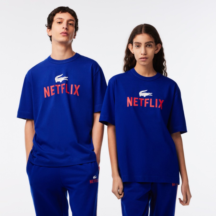 Unisex Lacoste x Netflix Βαμβακερό T-shirt Loose Fit | Lacoste Greece ...