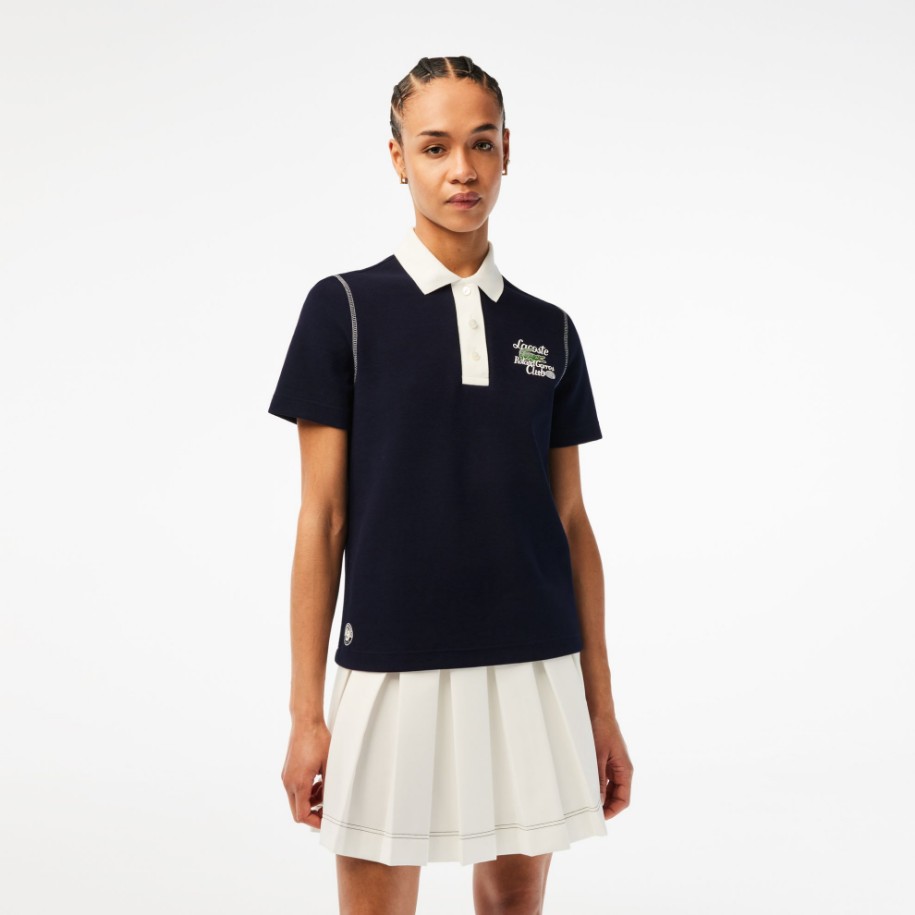 Γυναικεία Lacoste Sport Roland Garros Edition Cotton Piqué Polo Μπλούζα ...