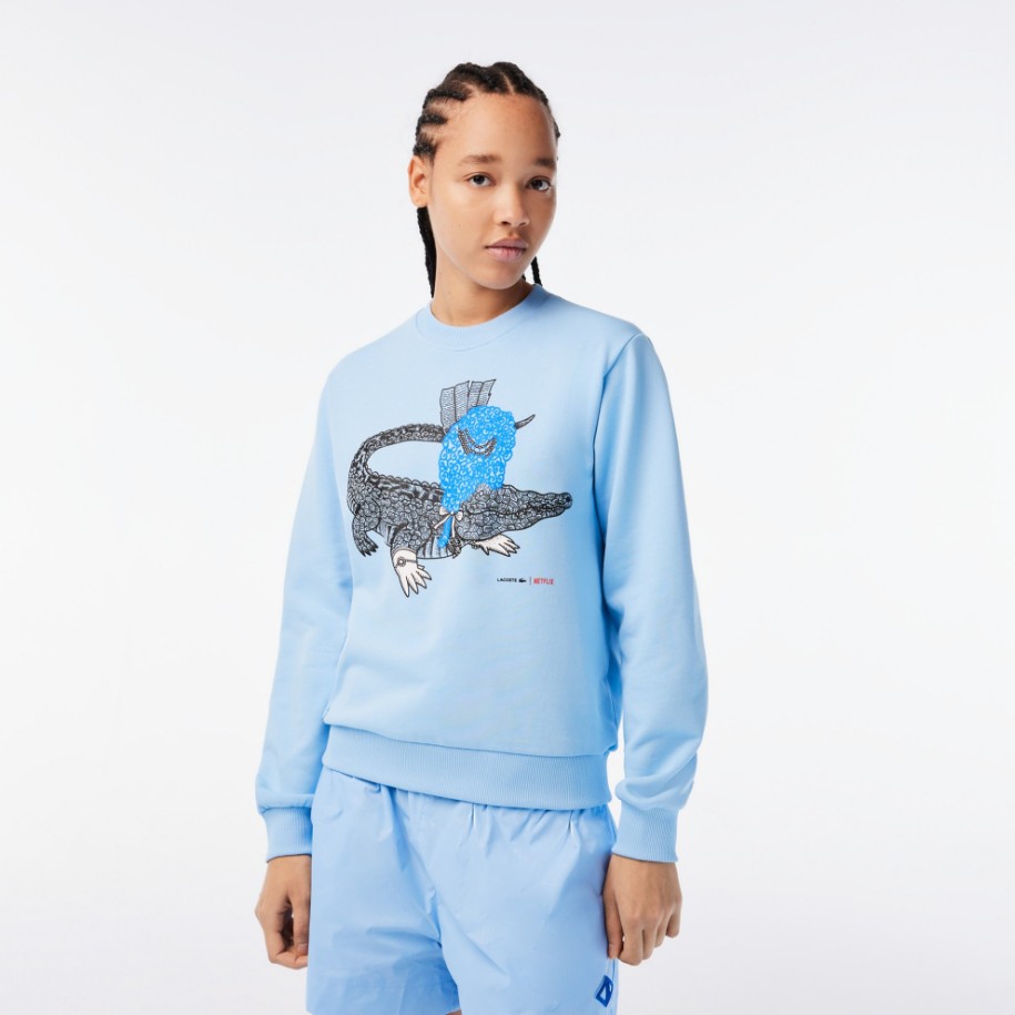 Γυναικείο Lacoste x Netflix Fleece Φούτερ Loose Fit Bridgerton ...