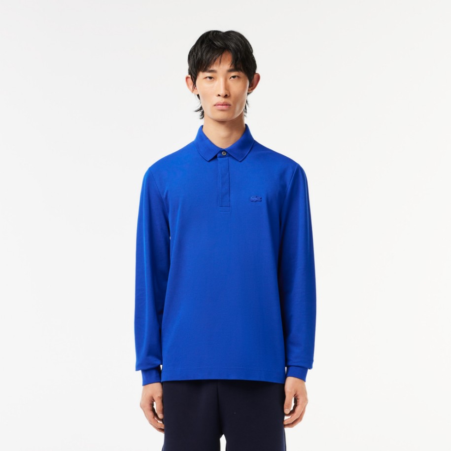 Smart Paris Μακρυμάνικη Polo Μπλούζα Stretch Cotton Piqué | Lacoste ...