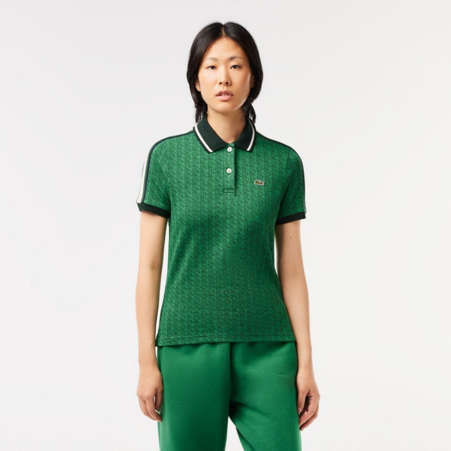 Γυναικεία Lacoste Monogram Jacquard Polo Μπλούζα Slim Fit | Lacoste ...
