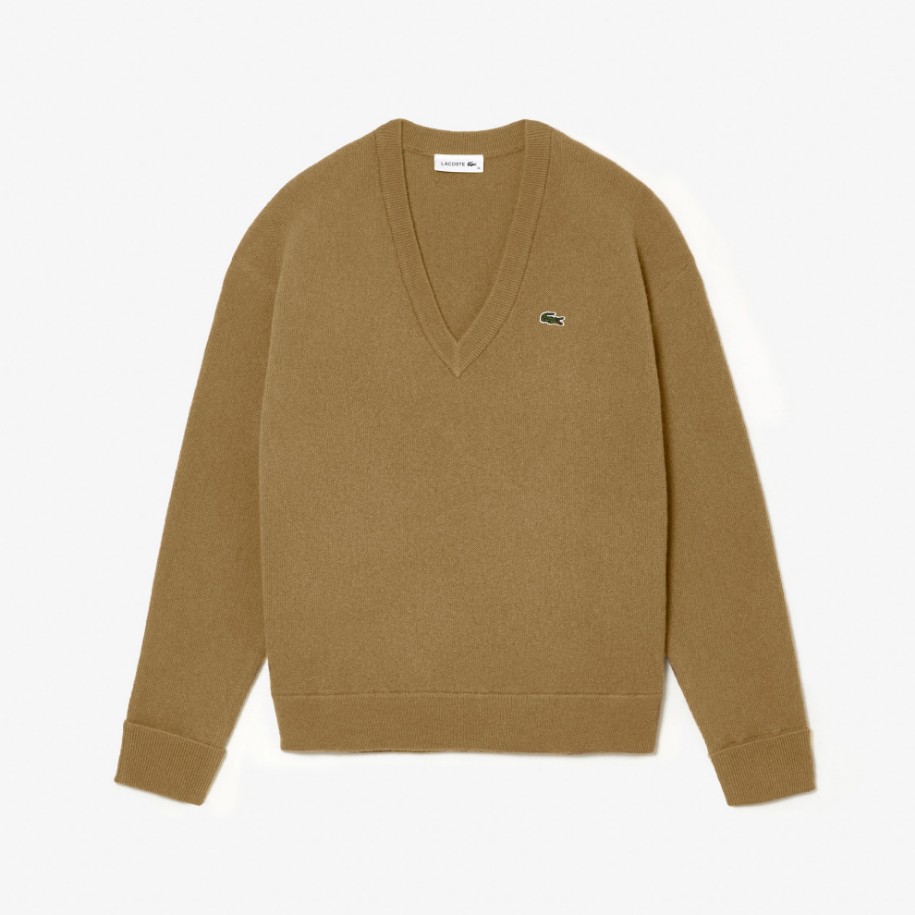 Γυναικείο Lacoste V-Neck Μάλλινο Πουλόβερ | Lacoste Greece Online Boutique