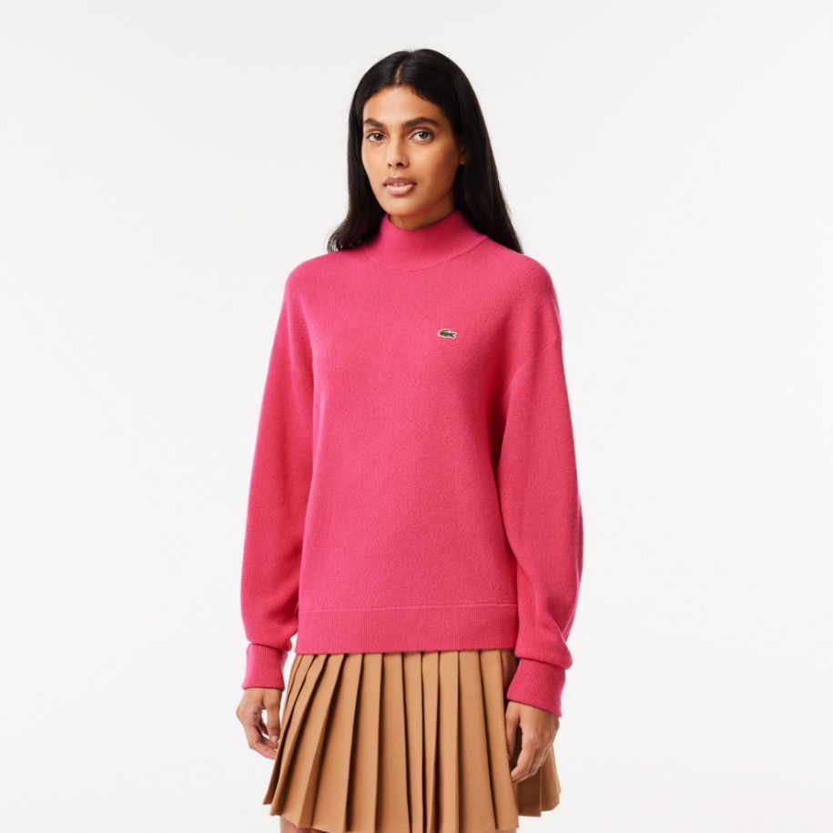 Γυναικείο Lacoste High Neck Μάλλινο Πουλόβερ | Lacoste Greece Online ...