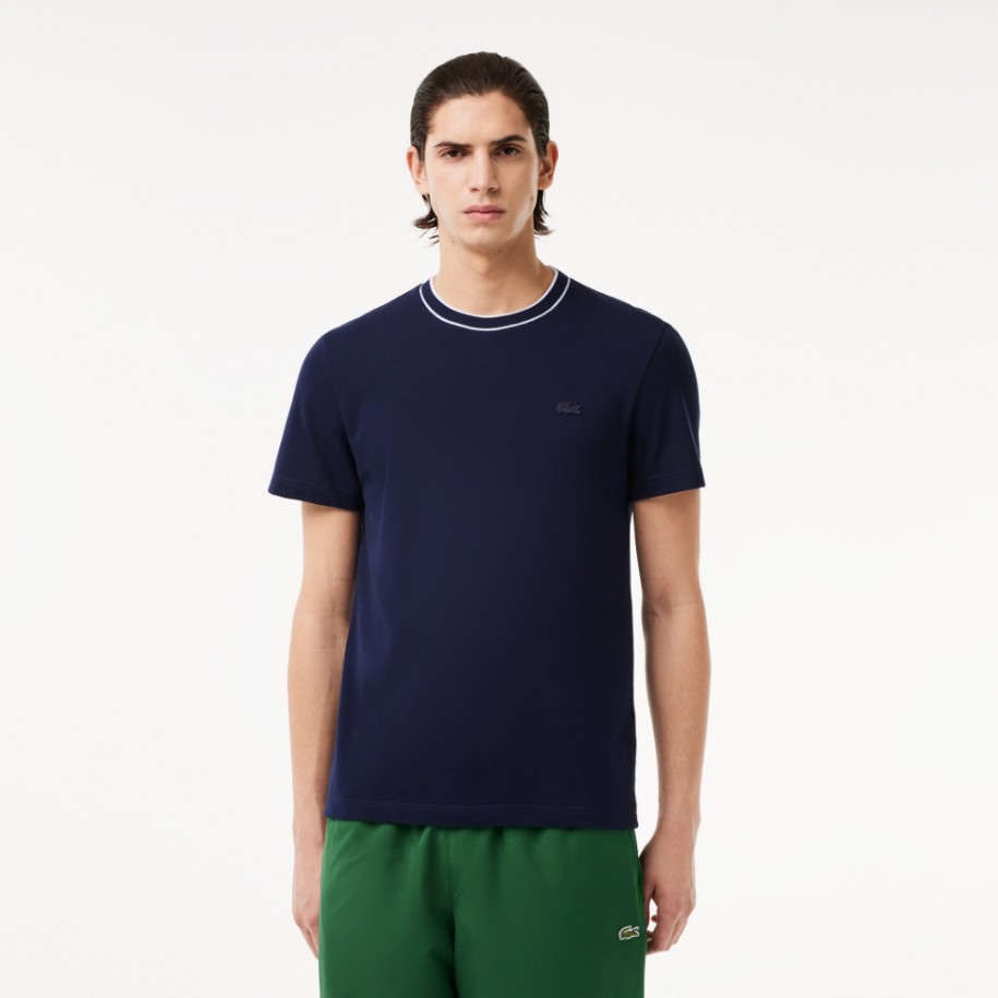 Ανδρικό Stretch Piqué Stripe Collar T-Shirt | Lacoste Greece Online ...