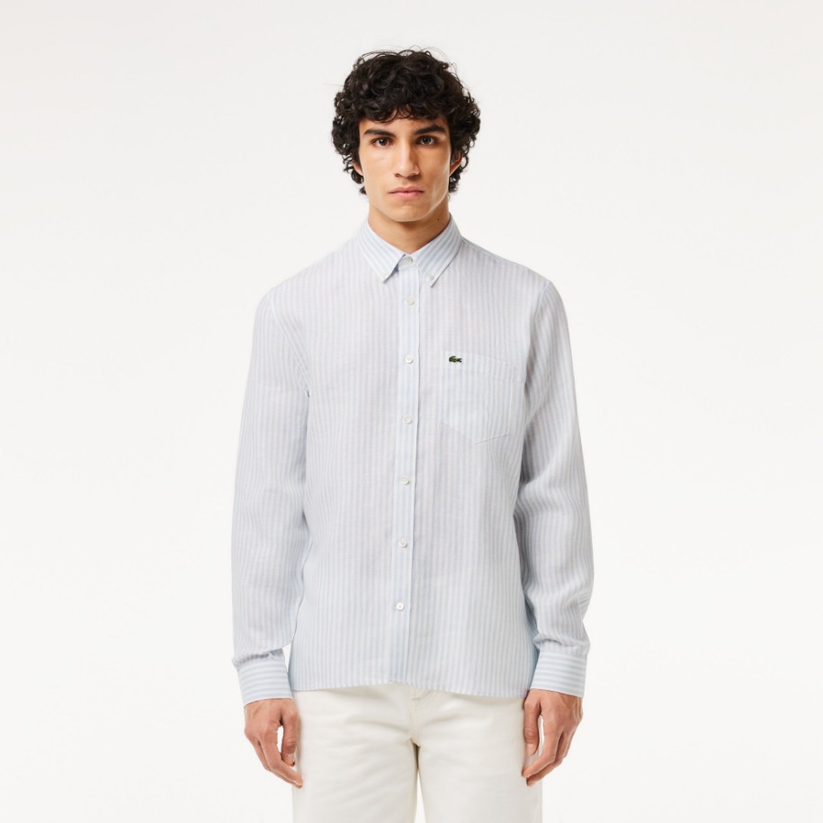 Ανδρικό Λινό Πουκάμισο Regular Fit | Lacoste Greece Online Boutique