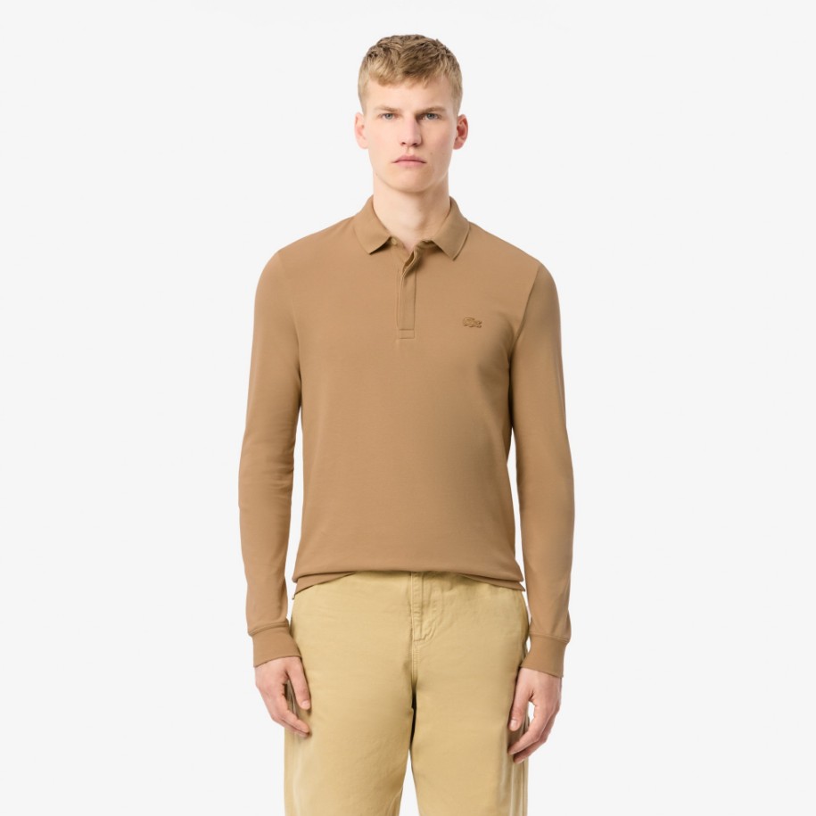 Smart Paris Μακρυμάνικη Polo Μπλούζα Stretch Cotton Piqué | Lacoste ...