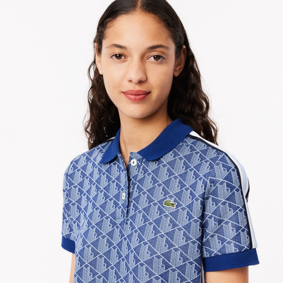 Γυναικείο Monogram Jacquard Polo Φόρεμα Slim Fit | Lacoste Greece Online Boutique