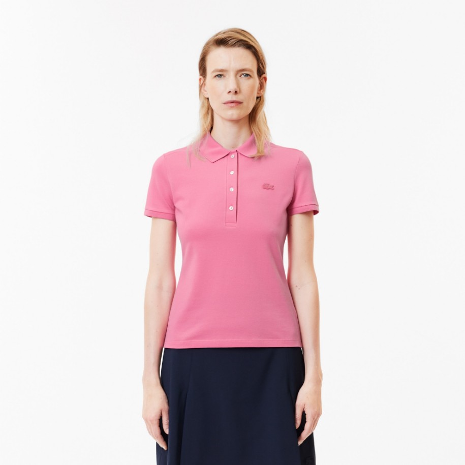 Lacoste Γυναικεία Stretch Cotton Piqué Polo Μπλούζα Slim Fit | Lacoste Greece Online Boutique