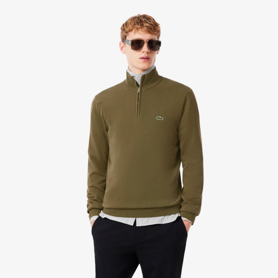 Ανδρικό Zippered Πουλόβερ από Οργανικό Βαμβάκι | Lacoste Greece Online ...